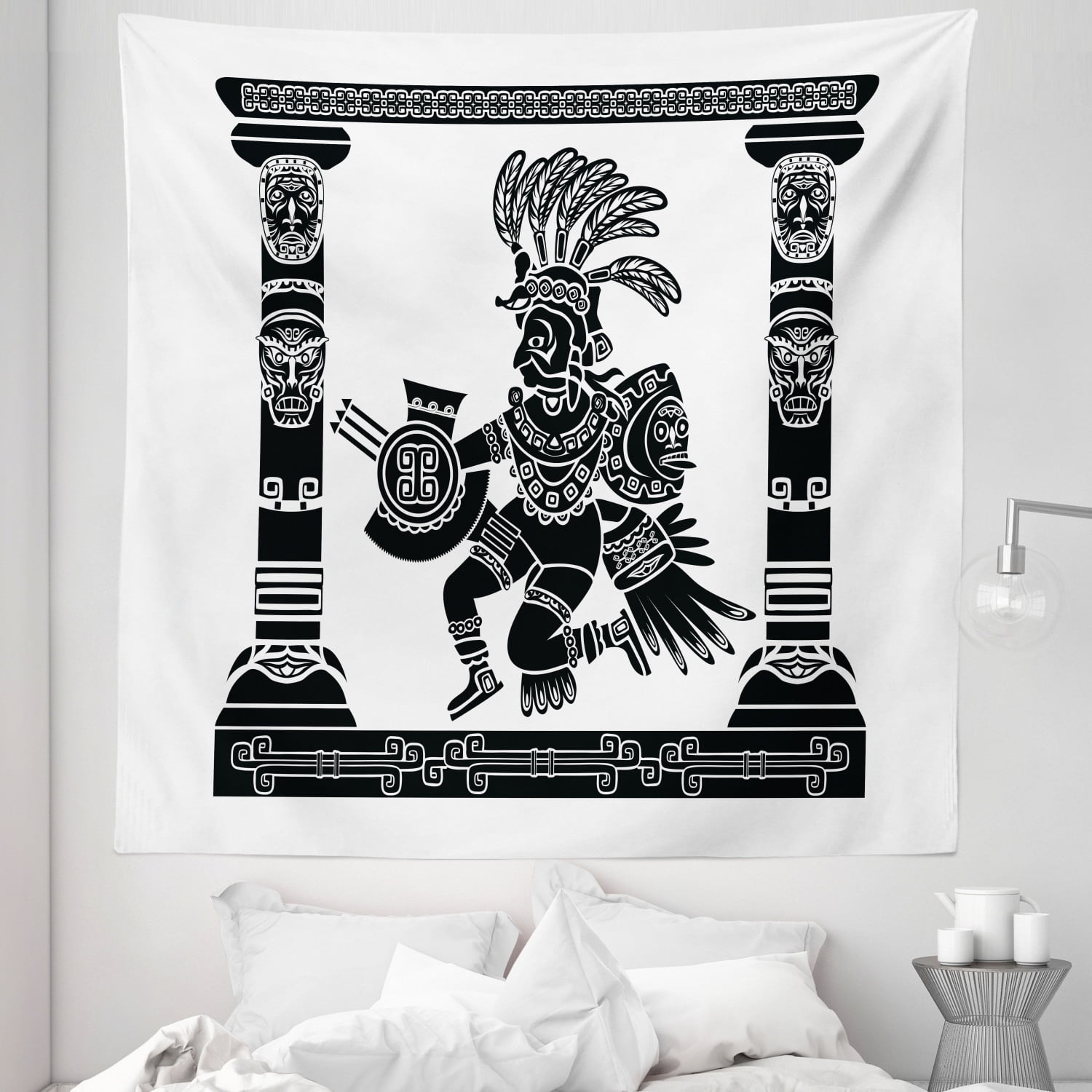 Aztec Tapestry, Tribal Composition Mayan Folklore Wisdom Illustration ...