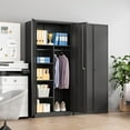 Metal Locking Storage Cabinet with 2 Doors and Adjustbale Shelves,Steel ...