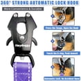 5ft Reflective Nylon Dog Leash, Padded Double Handle with Auto Lock ...