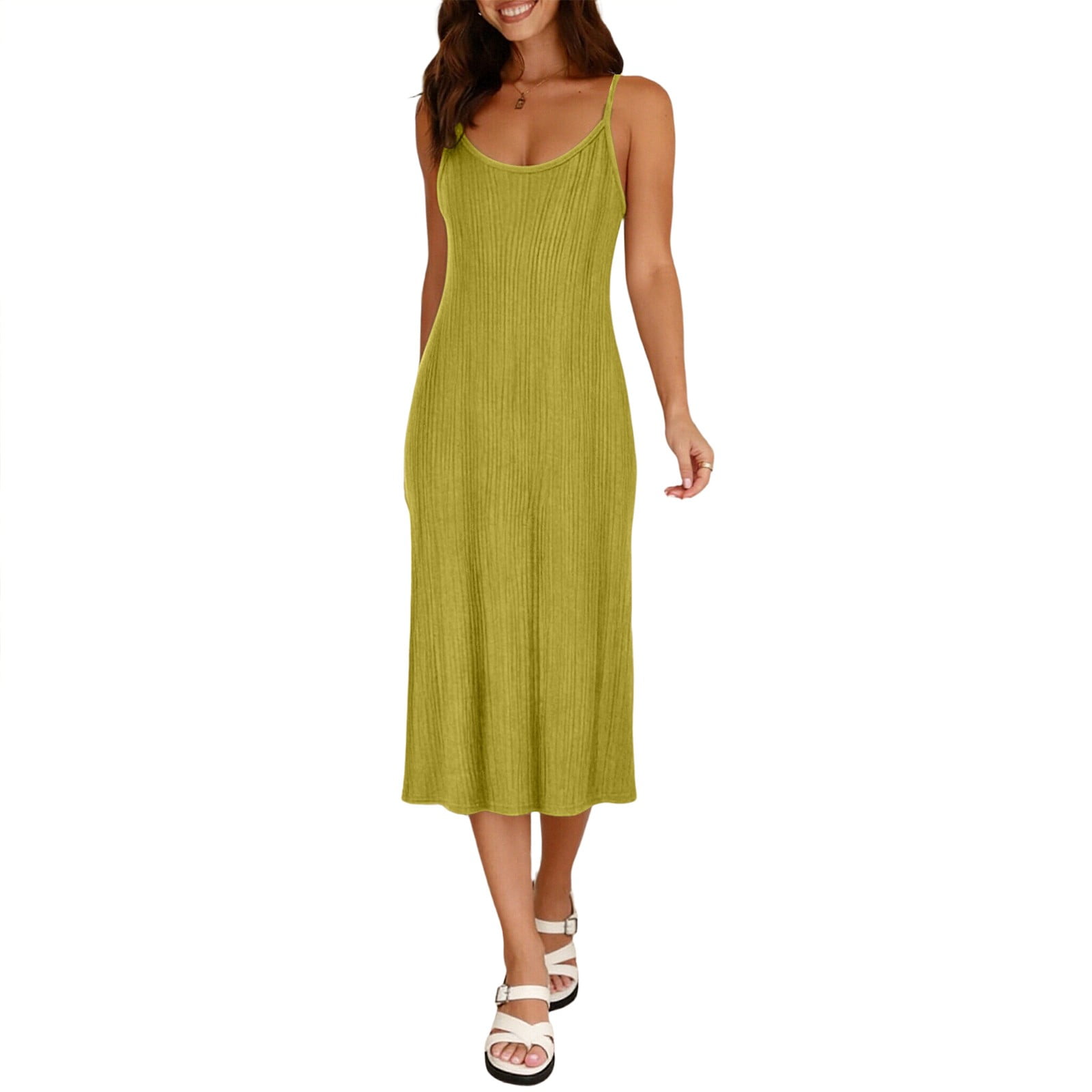 Click here for Uootdi Ribbed Dresses For Women Spaghetti Strap Sl... prices