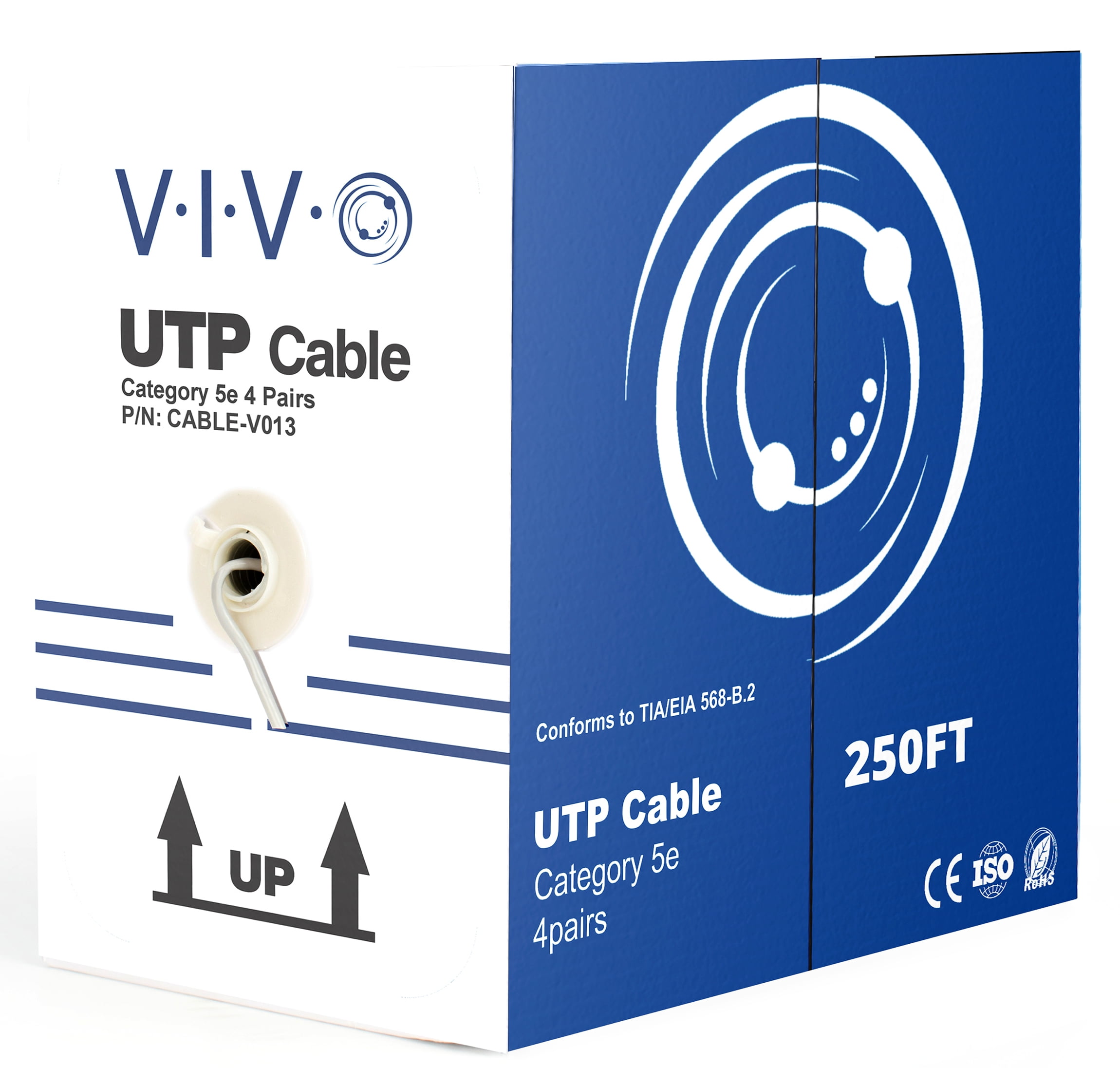 VIVO 250ft bulk Cat5e LAN Ethernet Cable / Wire UTP Pull Box 250 ft Cat ...