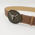 Ethnic Adult PU Leather Waist Belt Carved Buckle PU Belt for Girl Women ...