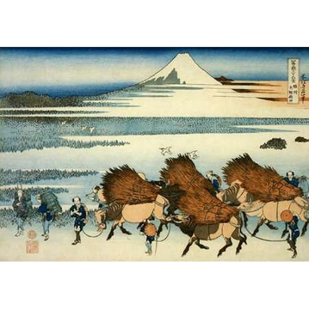 Peasants Leading Oxen In The New Fields At Ono 1835 Poster Print by ...