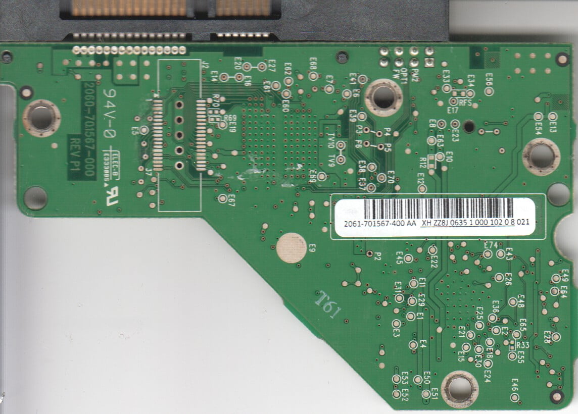WD1001FALS-00J7B0, 2061-701567-400 AA, REV P1, WD SATA 3.5 PCB ...