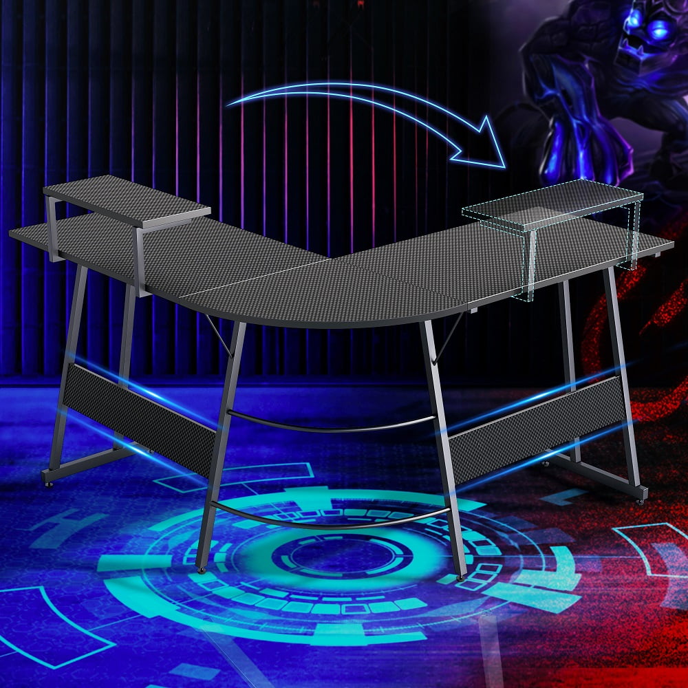 Buy Bestier 51 inch L Shaped Gaming Computer Desk with Monitor Shelf ...