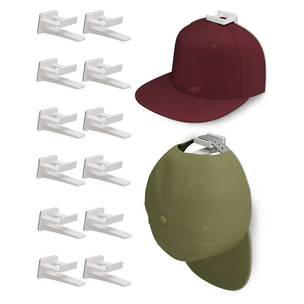 Ball Cap Display Wall Rack - Adhesive Hat Rack Display Hooks for Wall ...