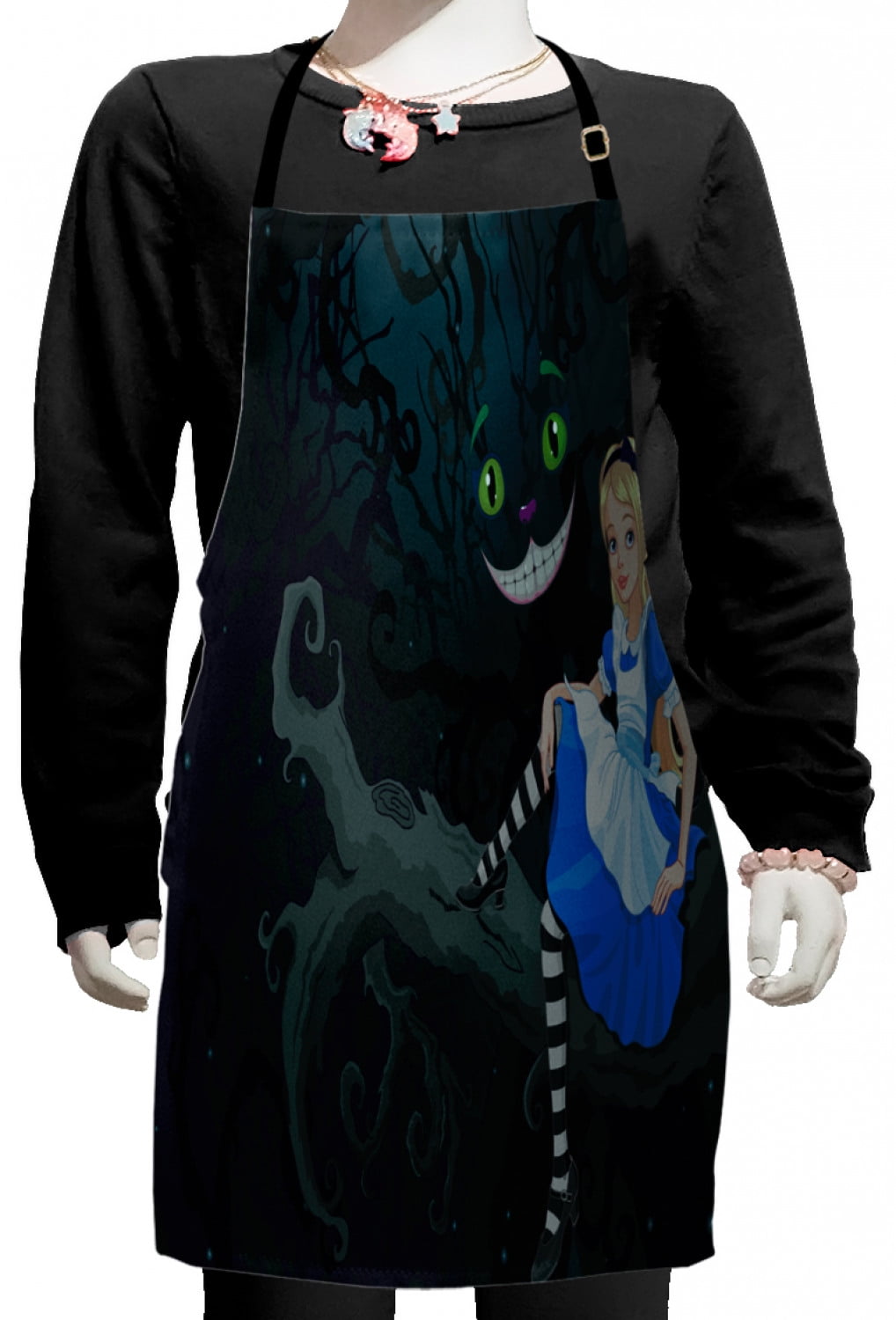 Alice in Wonderland Kids Apron, Alice Sitting on Branch and Chescire ...