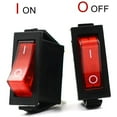 Rocker Switch Red Light Illuminated, ON/Off SPST 3 Pin 3 Position Boat ...