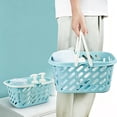 AuroraX Plastic Storage Basket with Handles Bathroom Organization ...