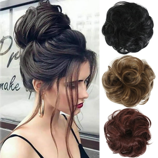 Meidiya Messy Bun Hair Piece Hair Bun Scrunchies Synthetic Wavy Curly ...