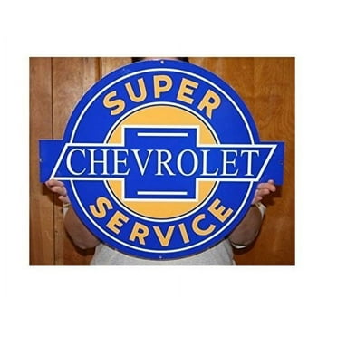 GM Chevrolet Vintage Chevy Bowtie Metal Sign 32" x 11" - Walmart.com