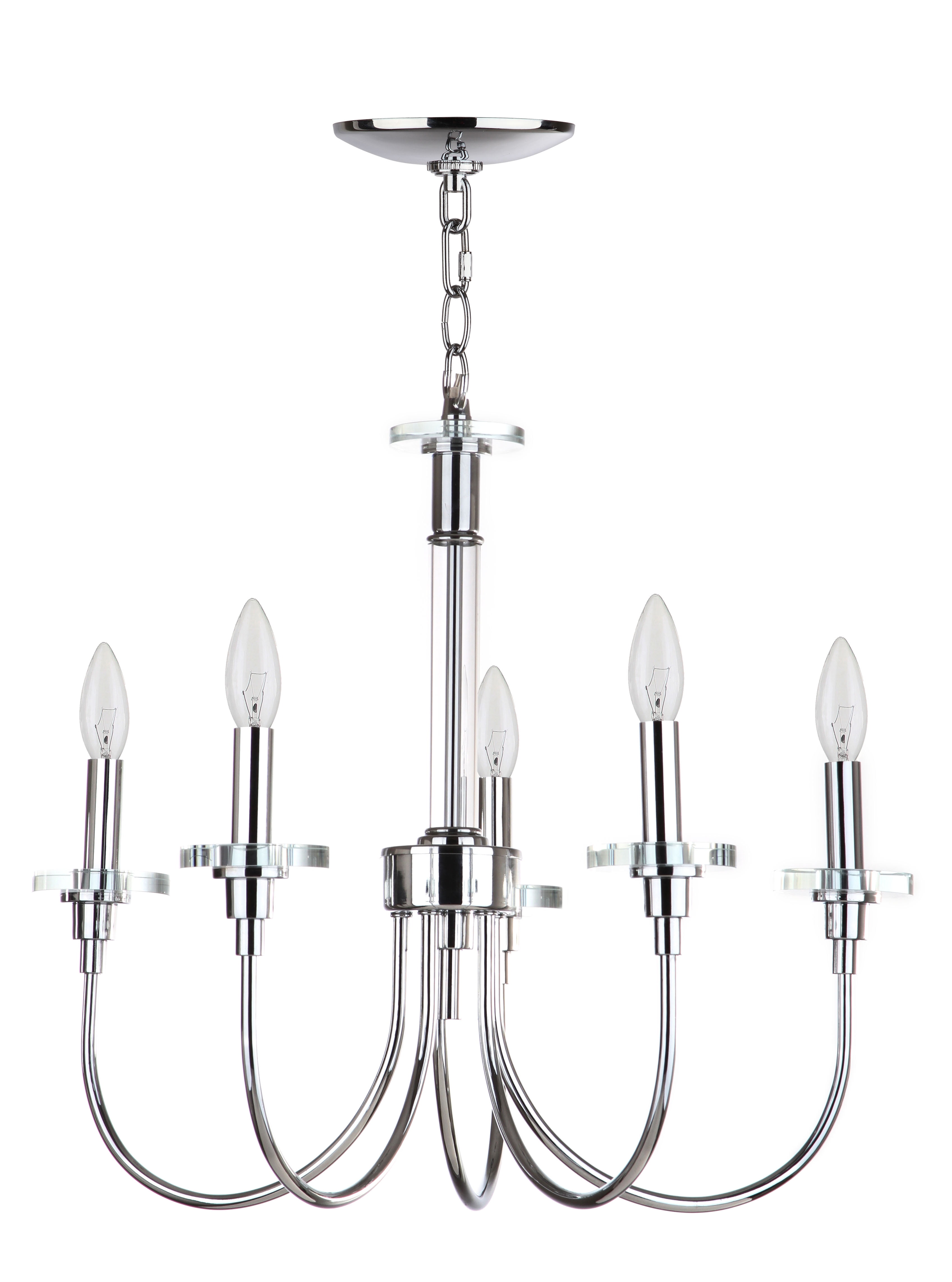 Safavieh Sharon 5 Light 21 In. Dia Adjustable Chandelier, Chrome ...
