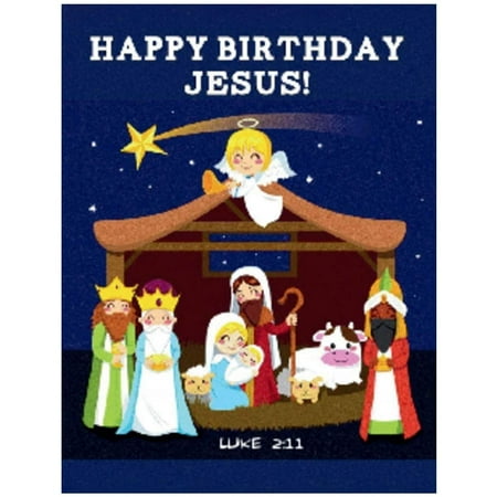 Jumbo Religious Happy Birthday Jesus Nativity Christmas Magnets for ...