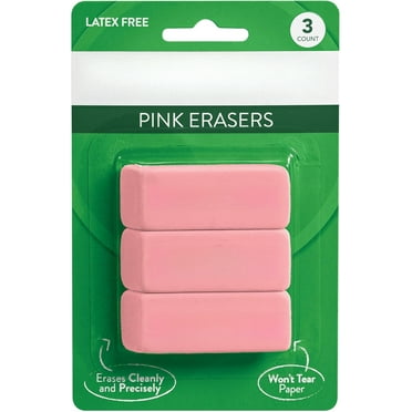 Office Depot Beveled Erasers, Pink, Pack Of 3, BG179487 - Walmart.com