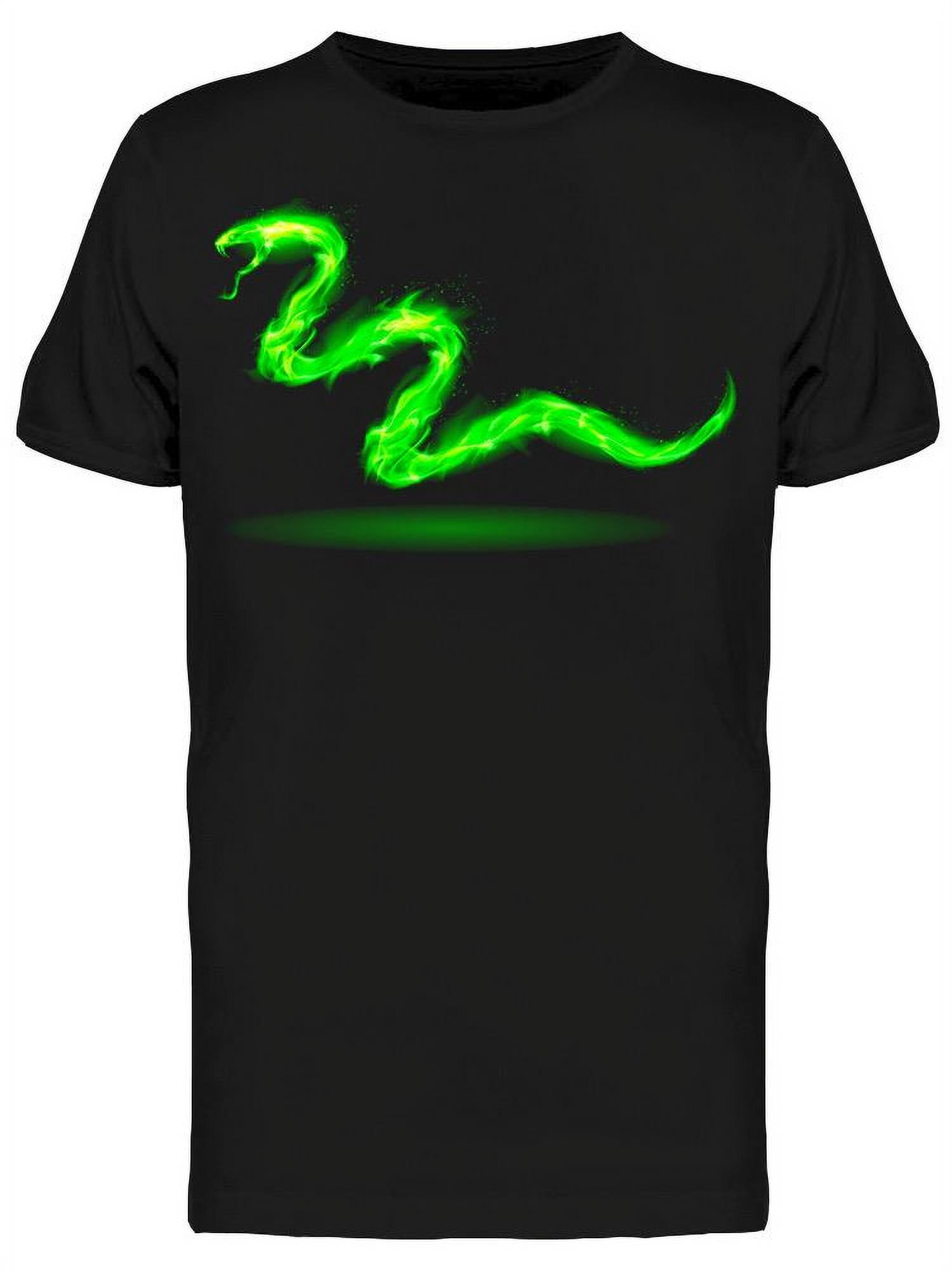 Green Fire Snake T-Shirt Men -Image by Shutterstock, Male Medium ...