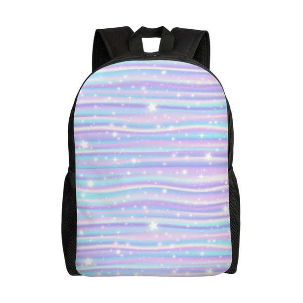 Disketp Striped Gradient Mochila Unisex de Apertura Lateral Completa, Mochila para Laptop para ...