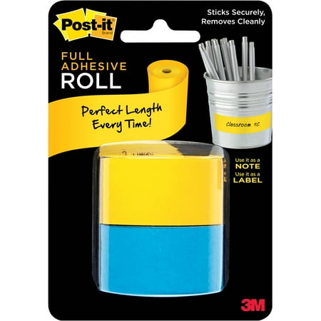 Post-it Full Adhesive Roll, 1" x 400", Assorted Colors, Mixed Case, 1 ...