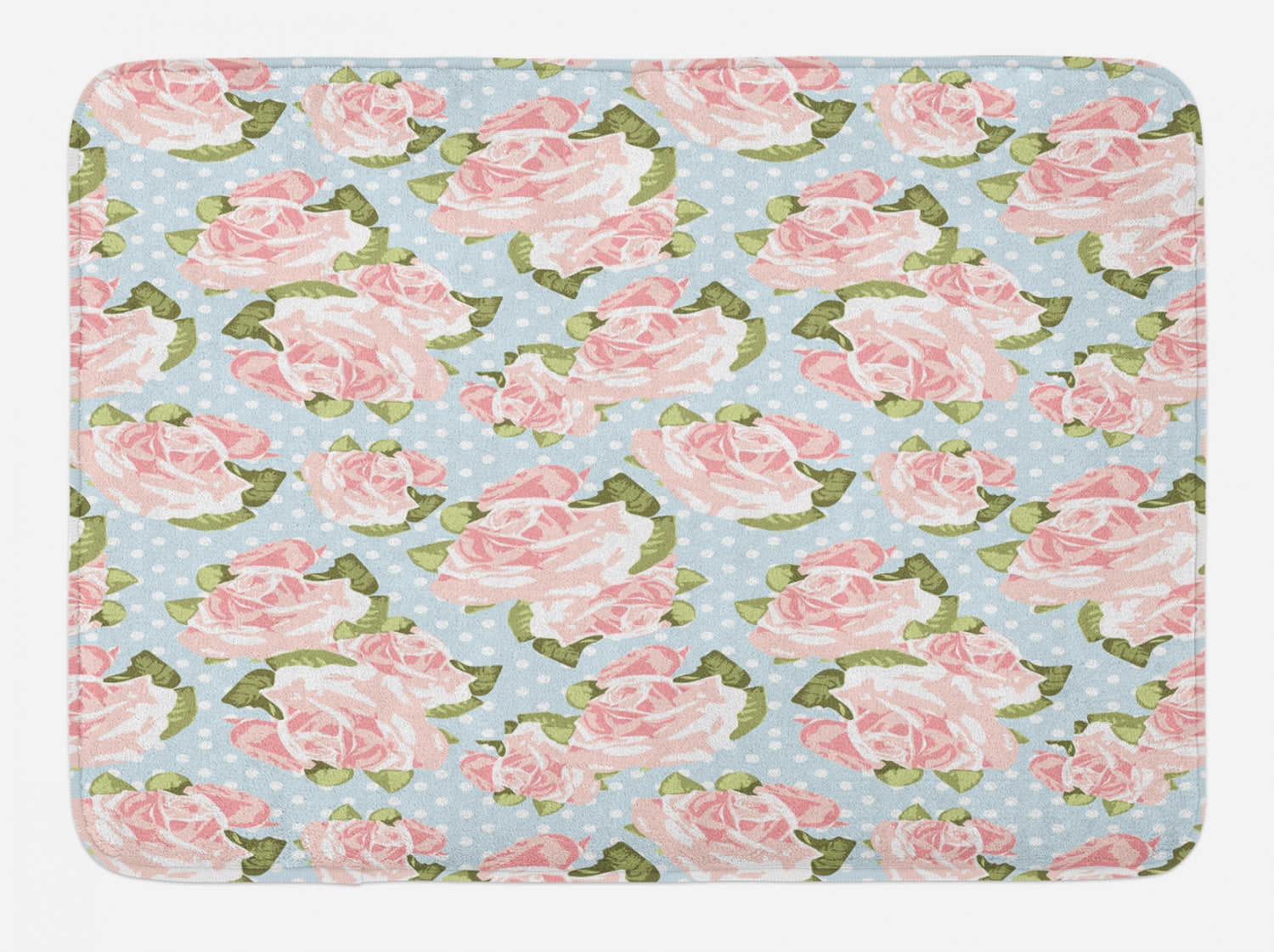 Shabby Chic Bath Mat, Artistic English Gardening Plants Antique ...