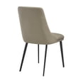 Genesis Upholstered Dining Chair in Taupe Gray Faux Leather with Black ...