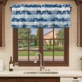 Blue Wood Striped 2 Panels Kitchen Valance, Nautical Starfish Coral ...