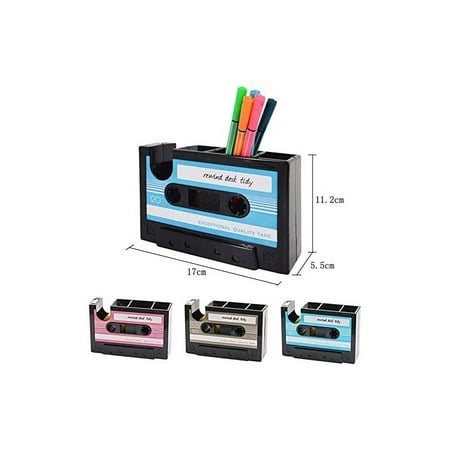 Tatum88 Creative Tape Pen Holder, Retro Cassette Tape Dispenser, Stationery Desk Tidy Container ...