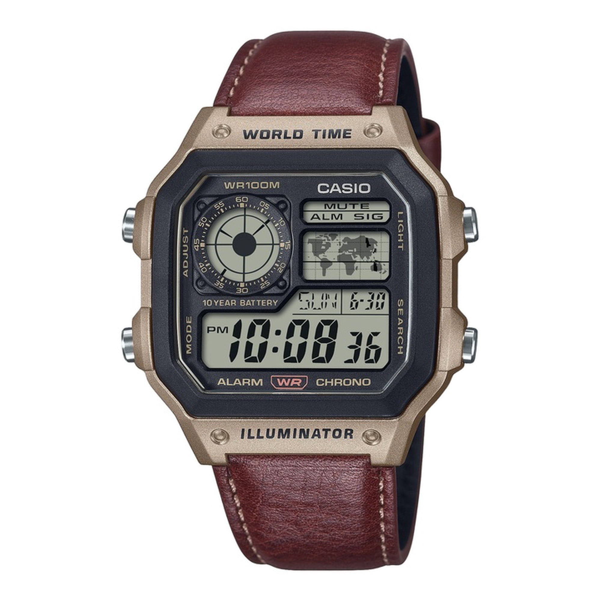 Click here for Casio Standard Digital World Time Leather Strap Qu... prices