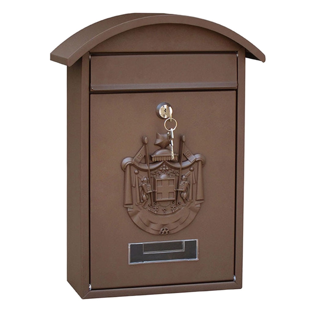 Mailbox Wall Mount Lockable Mail Box 10x4x14'' Gate Decorative Retro ...