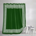 Dark Green Geometric Shower Curtains for Bathroom, White Greek Key ...