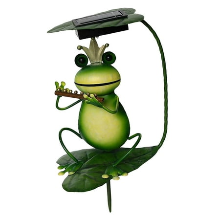 Solar Garden Lights Frog Figurine Waterproof Path LED Lamp Pathway Yard ...