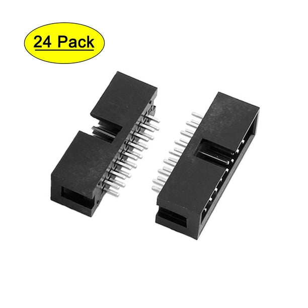 Unique Bargains 24pcs 2x8 16-Pin 2.54mm Pitch Straight Box Header ...