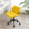 TENGDA Yellow Height Adjustable Swivel Chair Stylish Diamond Tufted ...