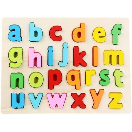 Wooden Alphabet Puzzle Abc Jigsaws Chunky Letters Early Learning Toys ...