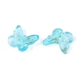 10 pc Transparent Spray Painted Glass Charms with Glitter Powder ...