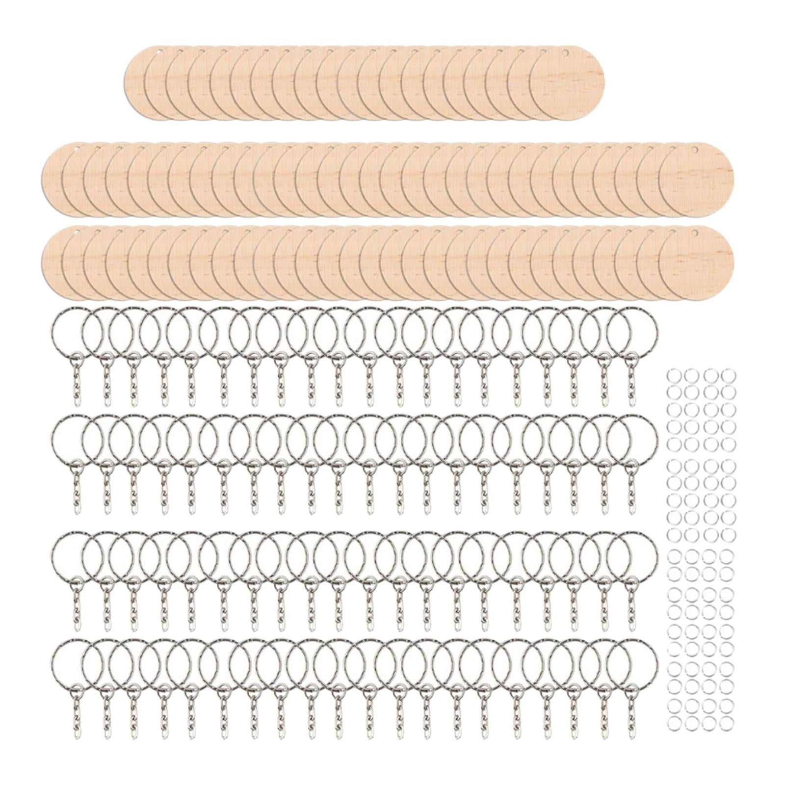 Round Wooden Slices Key Chain Keychains Tags DIY Key Projects 80pcs ...