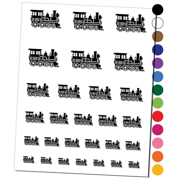 Classic Vintage Locomotive Train Steam Engine Water Resistant Temporary ...