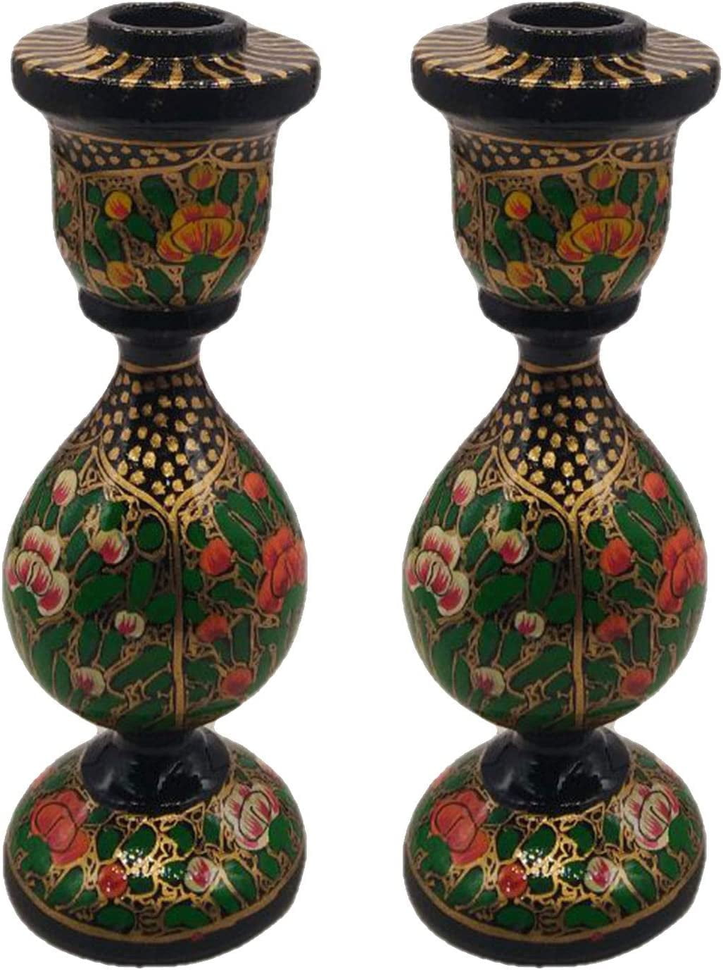 India Meets India Papier Mache Candlesticks Holder Set of 2 Candle ...