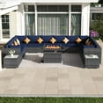 RADIATA 15 Piece Luxury Patio Furniture Sofa Set with Natural Gas ...