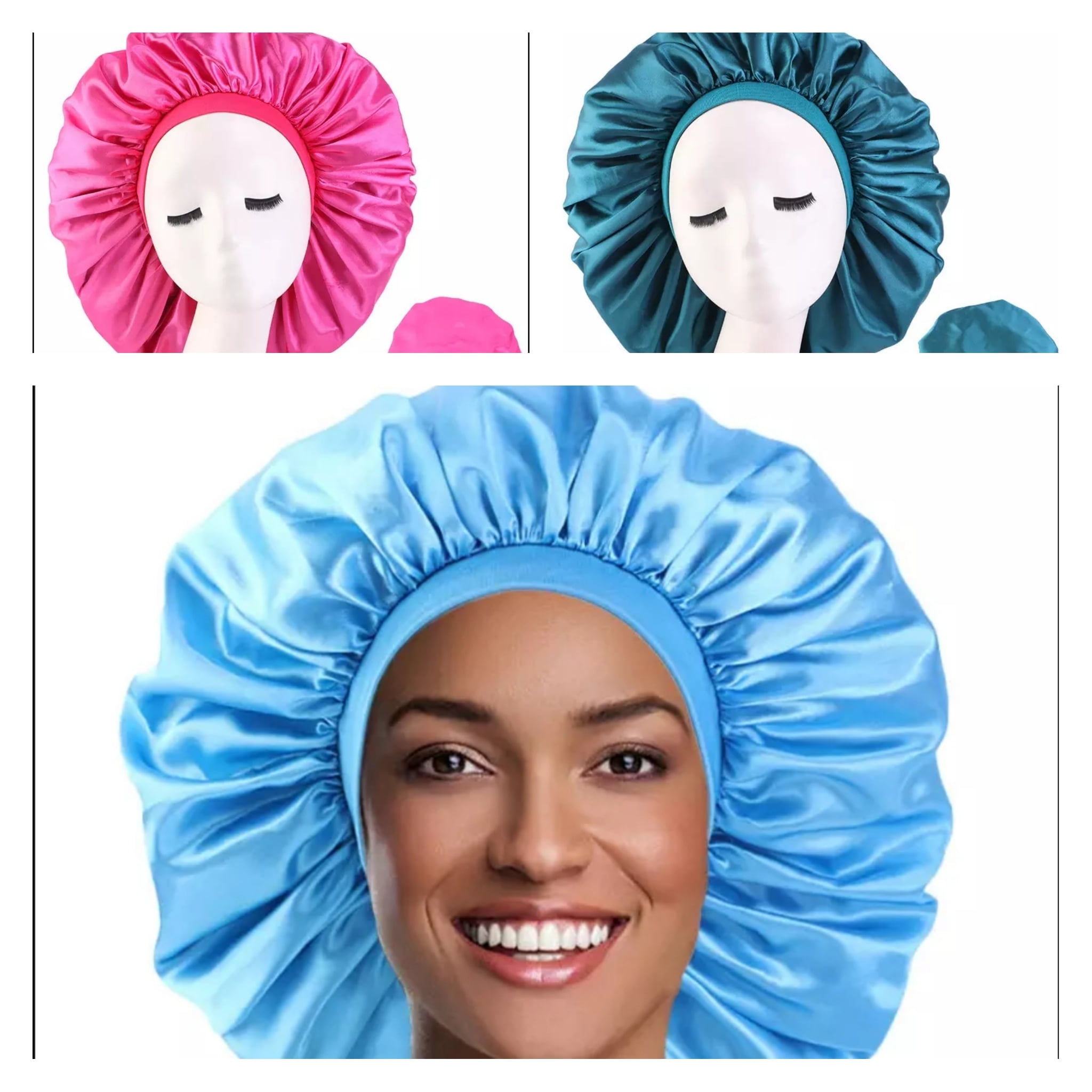 3 Piece Extra Large Satin Bonnets - Walmart.com