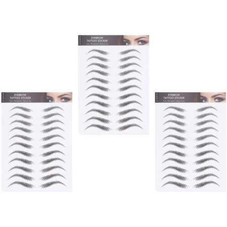 3 Sheets Waterproof Eyebrow Tattoos Brow Stickers Black Eyebrow Eyebrow ...