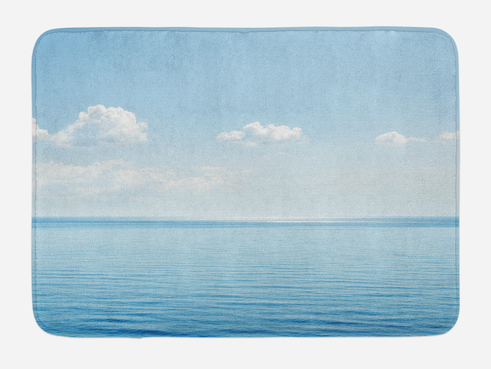 Ocean Bath Mat, Aquatic Seascape with Sky Landscape in Tropical Lands ...