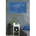 T-Rex - Blueprint Illustration Poster and Poster Mount Bundle - Walmart.com