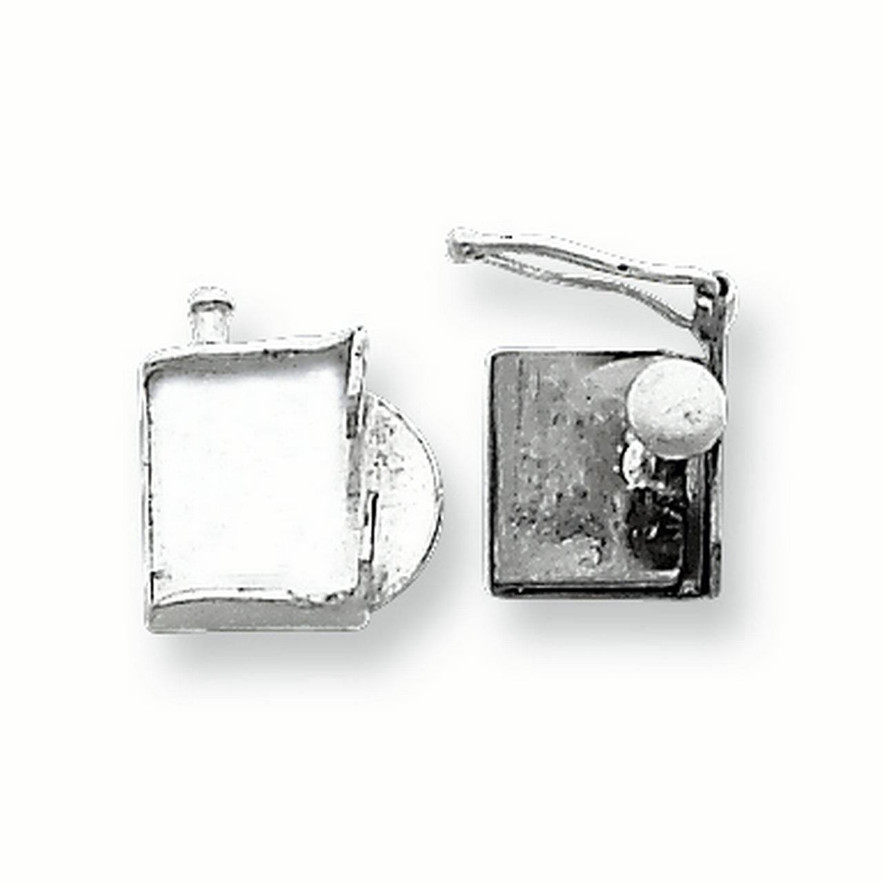 Sterling Silver 11.3 x 10mm Push Button Box Clasp - Walmart.com