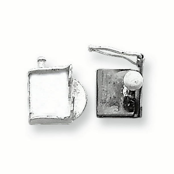 Sterling Silver 11.3 x 10mm Push Button Box Clasp - Walmart.com ...