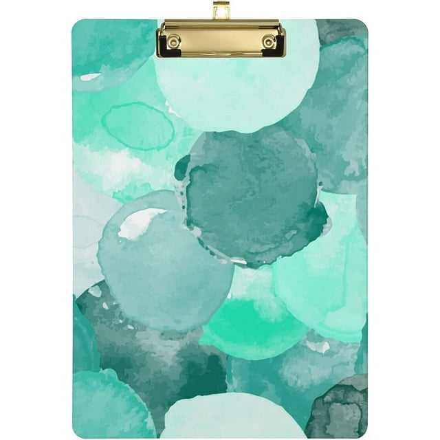 FMSHPON Watercolor Teal Clipboard Hardboard Wood Nursing Clip Board and ...