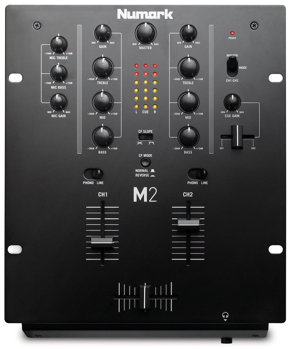 Numark M2 - Mezclador de DJ de 2 canales para scratch, instalable en rack, con EQ de 3 bandas ...