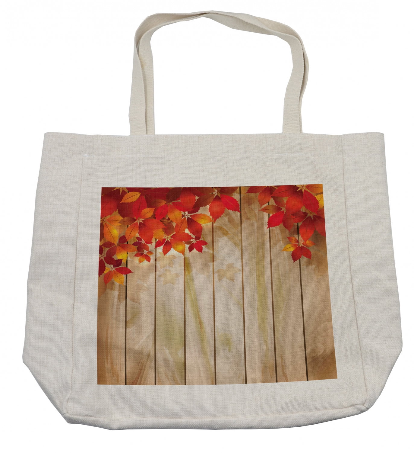 Fence Shopping Bag, Autumn Oak Tree Leaves Background Idyllic Fall ...