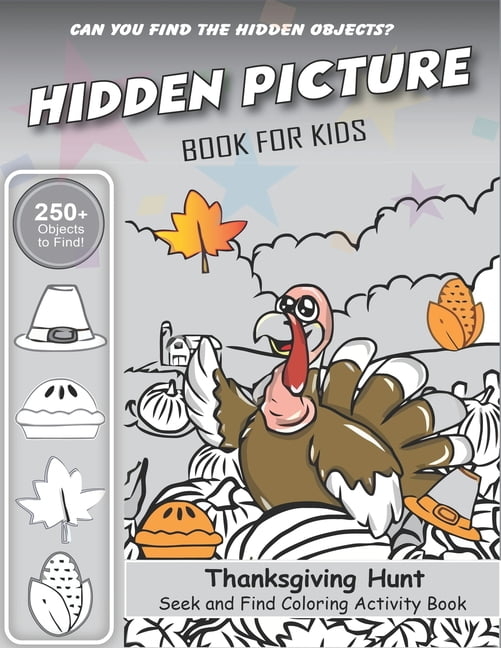 Hidden Picture Book for Kids, Thanksgiving Hunt Seek And Find Coloring ...