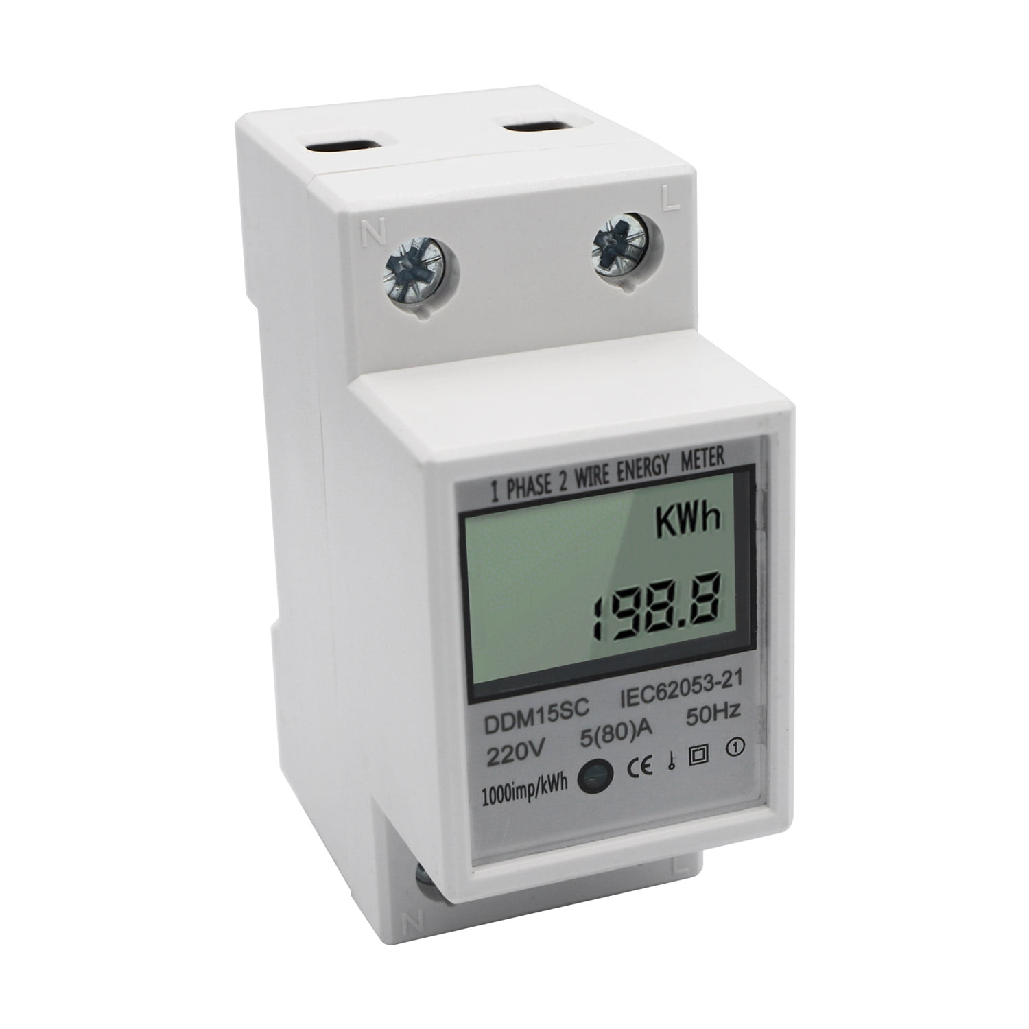 LCD Digital Display Single Phase DIN-Rail Energy Meter 5-80A 50Hz ... LCD Digital Display Single Phase DIN-Rail Energy Meter 5-80A 50Hz ...