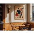 Affixzi Wall Art Patriotic Soldier Family US Flag Vintage 1950s ...
