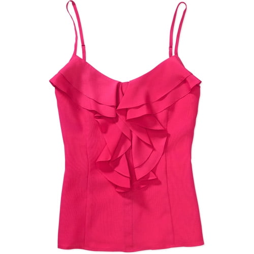 Miley Cyrus & Max Azria - Juniors Ruffle Zipper Back Cami - Walmart.com